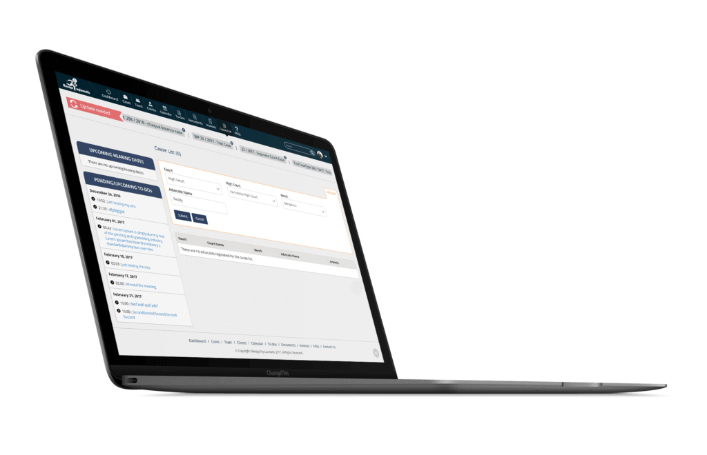 cause-lists-mml - Manage My Lawsuits - Legal Software